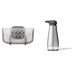 OXO Good Grips Stronghold Suction Sinkware Organizer - Gray, One Size & Good Grips Stainless Steel Soap Dispenser
