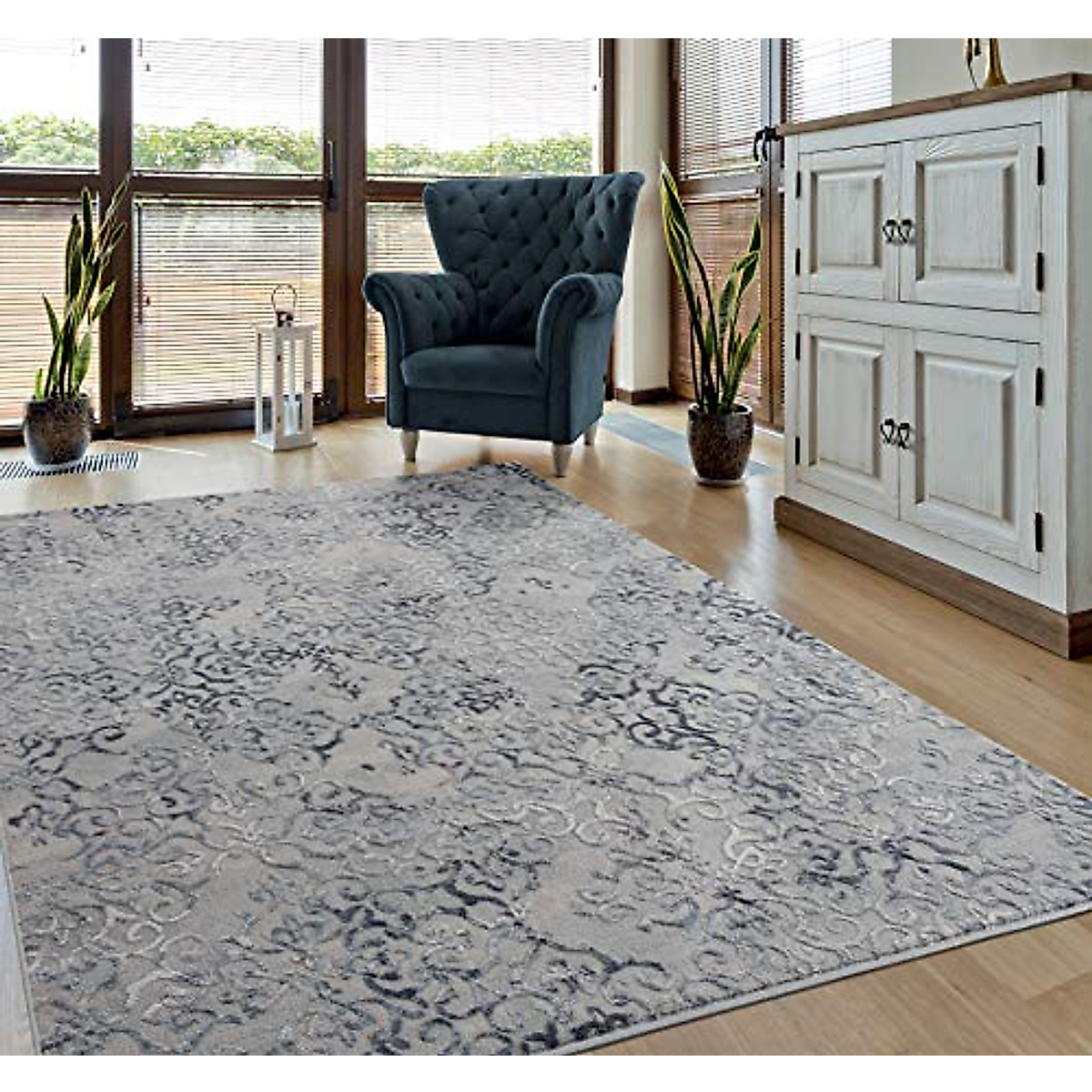 United Weavers Cascades Marblemount Blue Classic Accent Rug 1'11" x 3'