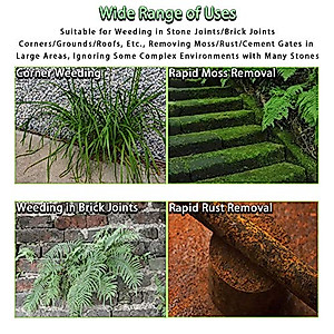 CZS 8 Inches Steel Wire Wheel Brush Weed Trimmer Head, Weed Brush Blade for Cutting Grass, Rust Removal, Deburring (2 Pack Different Adapter Kit Included)