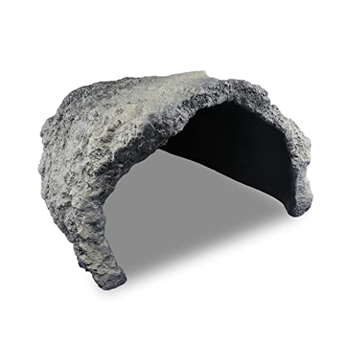 Gray Reptile Rock Cave Habitat Hide – Premium Non-Toxic Resin for Aquariums & Terrariums – Large Size