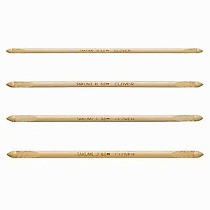 Clover Double-Ended Tunisian Crochet Hook (G/4.0 mm), 4.0mm, Beige