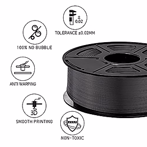 JAYO 3D Printer Filament, PLA 1.75mm Dimensional Accuracy +/- 0.02mm, 3D Printing Material fit for FDM 3D Printers, PLA Black 1kg