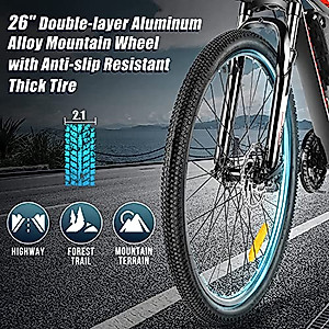 ANCHEER Electric Bike Electric Mountain Bike 500W 26'' Commuter Ebike, 20MPH Adults Electric Bicycle with Removable 48V/374Wh Battery, LCD-Display and Professional 21 Speed Gears