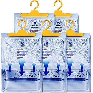 Dry & Dry 5 Pack[14 OZ] Premium Moisture Absorbers Dehumidifiers for Home Dehumidifier for Basement Dehumdifiers for Bedroom Small Dehumidifiers - Dehumidifiers Moisture Absorber