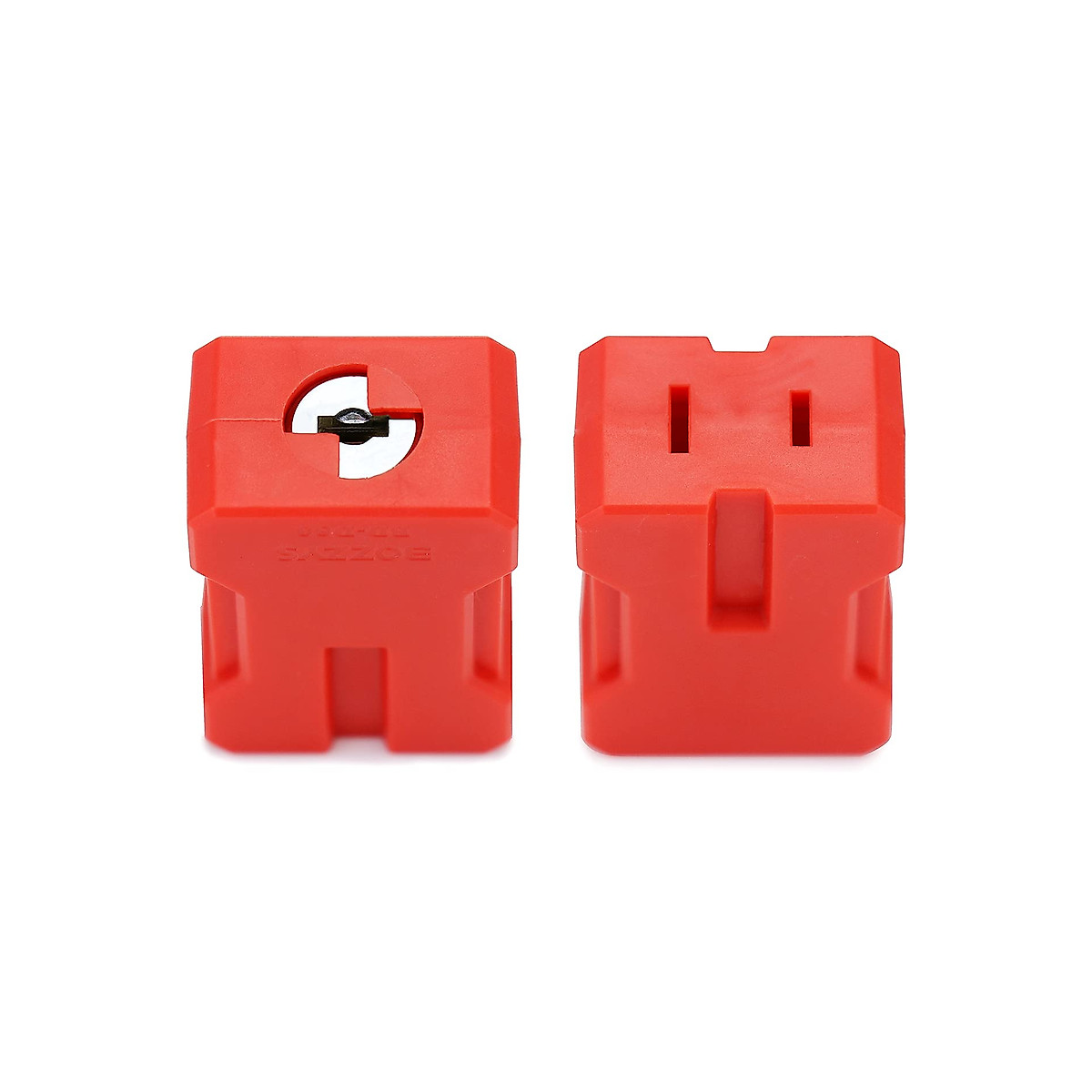 QWORK Electrical Cord Plug Lockout Device for Electrical Cord, 2 Pack Plug Locking Safety Lock Fits 2 & 3 Prong Plugs, Electrical Shutdown Service, Built-in Lock Cylinder, Dual Key