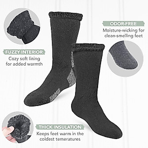 Debra Weitzner Thermal Socks For Men and Women - Thick Heated Winter Boot Socks - Insulated for Extreme Cold Weathers 4 Pairs