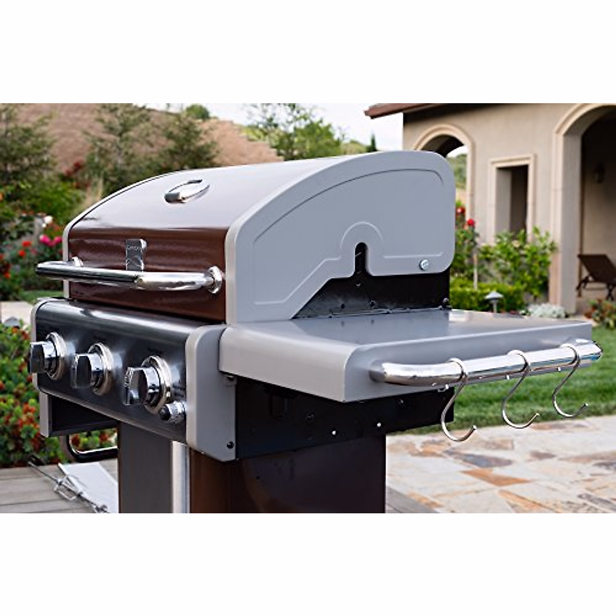 Kenmore 3 Burner Outdoor Patio Gas BBQ Propane Grill in, Mocha
