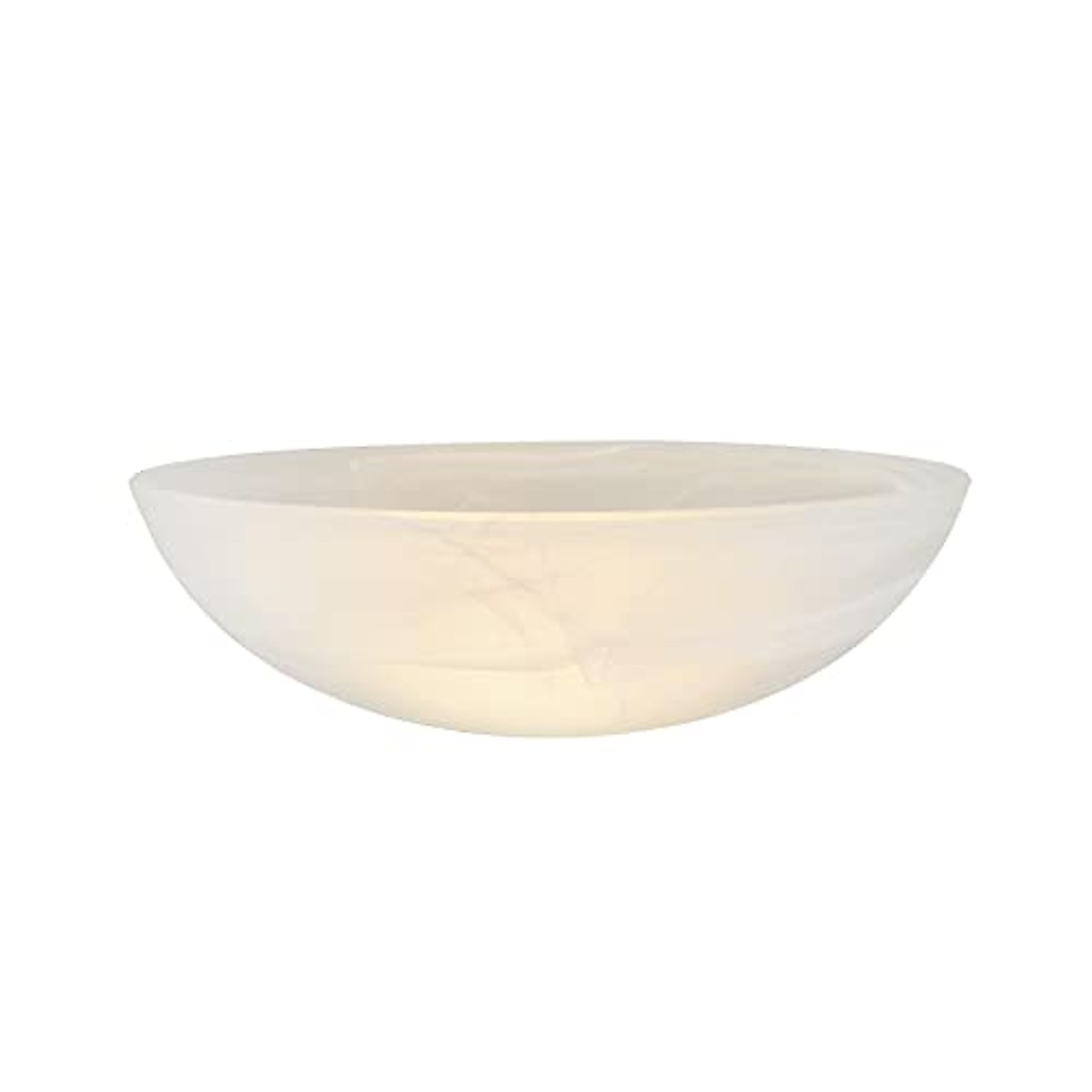 Aspen Creative 23515-11,Alabaster Replacement Glass Shade for Medium Base Socket Torchiere Lamp, Swag Lamp and Pendant, 11-3/4" Diameter x 3-5/8" High