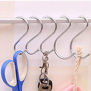 Hanging S Hooks, S Hook For Clothesline, Portable Hook For Clothes, S Hooks For Hanging Plants, Stainless Steel S Hooks, Non Slip S Hooks, Hangable Hooks For Hanging Plants, Clothes, Kitchen Utensil,