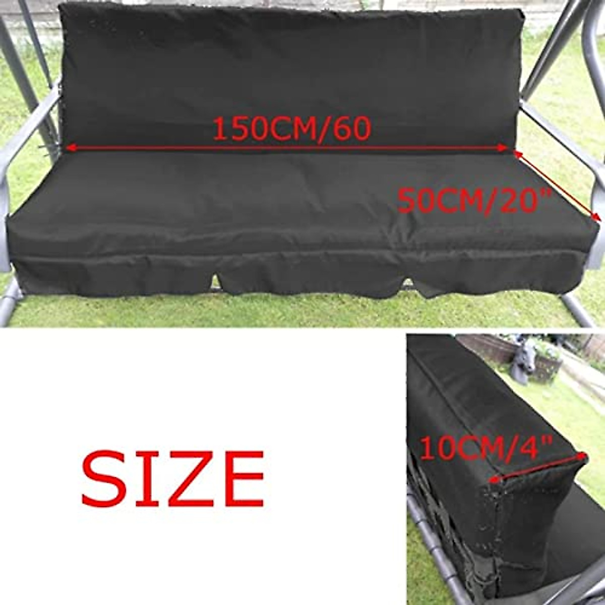 XYQSBY Patio Swing Waterproof seat Cover 60 inches, All Weather Protection Swing Replacement Base Covers for Swing Chair Outdoor Garden Furniture Pedestal Cover (Red,150×50×10cm/60×20×4in)