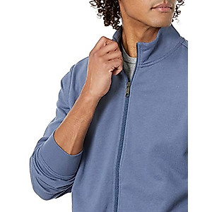 Amazon Essentials Men's Lightweight French Terry Full-Zip Mock Neck Sweatshirt, Indigo, Medium