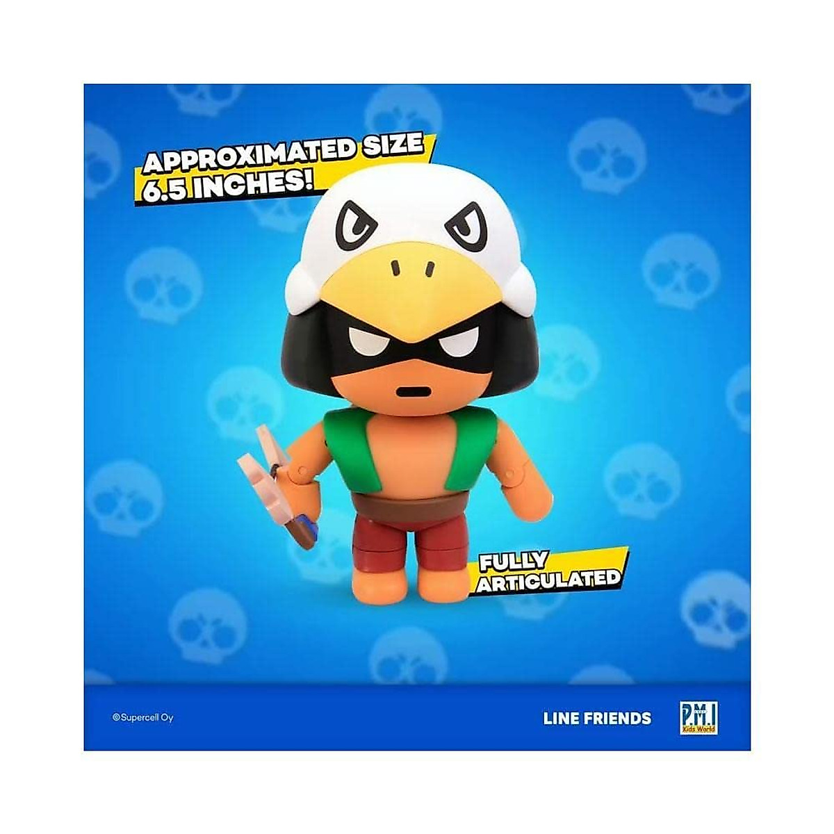 P.M.I. Brawl Stars Action Figure | One of Four 6.7-Inch-Tall Collectibles | Brawl Stars Toys, Gift for Video Gamer | Bo with Arrows Figure | Ofically Licensed Toy Figure - Articulated