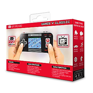 My Arcade Gamer V Classic-Red: Portable Gaming System with 220 Games, 2.5" Color Display, Pocket Size (DGUN-3911),Black