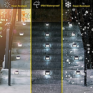 iThird Solar Step Lights, 6 LED Solar Fence Lights Waterproof Deck Step Lights Auto ON/Off Solar Powered Outdoor Lights for Decks Fences Steps Stairs Garden Backyard Patio Outside (12 Pack Daylight)