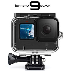 QKOO for GoPro Hero 12/11/10/9 Black 50m Underwater Waterproof Case Diving Protective Cover Housing Mount for GoPro 9 10 11 12 Black Accessories