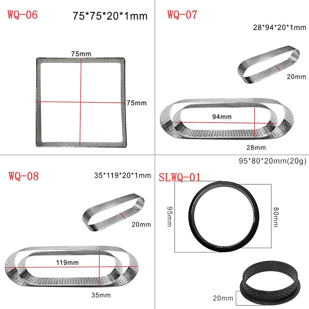 Cabilock Pancake Ring Gummy Rings Baking Rings Baking Rings Mousse Rings Stainless Steel Mini Cookie Cutters Oval Pie Cake Mould Bakery Tools 9.4cm Muffin Rings Cake Rings Oval Ring