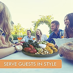 CG Home Heat-Treated Wooden Beech Large Cheese Board, Large Oval Charcuterie Board Platter Unique Housewarming & Bridal Shower Gift Serving Solid Tray Sturdy & Durable