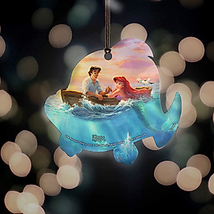 Disney - Little Mermaid Prince Eric - Thomas Kinkade - Flounder Fish Shaped Hanging Acrylic Print Accessory – Perfect for Gifting or Collecting