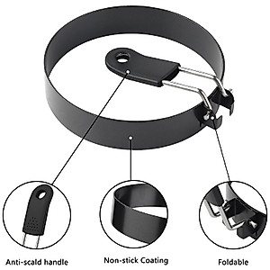 Egg Rings Set of 6 Stainless Steel Pancake Mold And Egg Ring Set Nonstick Round Egg And Omelet Mold for Frying Eggs And Muffins(Set of 6)