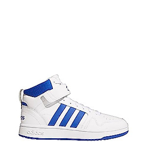 adidas Men's Postmove Mid Basketball Shoe, White/Team Royal Blue/Grey, 8