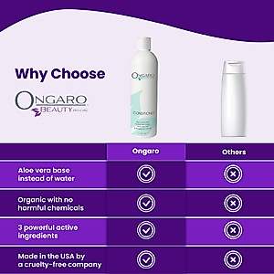 Ongaro Beauty Organic Hair Conditioner for Men & Women - Moisturizing Hydrating Conditioner with Aloe Vera, Vitamin E & Apple Stem Cells, Restores Damaged Hair & Promotes Healthy Hair Growth - 12fl oz