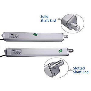 SOViK 12V DC 3 inch Stroke Linear Actuator Electric Cylinder with Mounting Brackets Max Force 80 pounds High Speed 1" per sec Square Tube 7/4"(W) x7/4"(H) (Slotted Shaft End)
