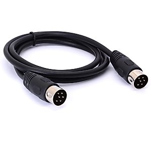 MIDI DIN 6 Pin Cable Male to Male DIN Plug Instrument Converter Adapter Midi 6pin Audio Cord for Microphone Guitar (1 M / 3.3Ft)