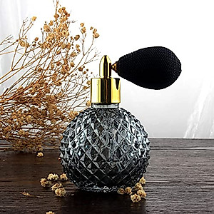 Shining Craft Perfume Bottles Empty Vintage Atomizer Spray Bottle 3.4OZ / 100ml - Classic Sprayer with Air Bulb, Refillable Perfume Bottle, SC001 (Black)