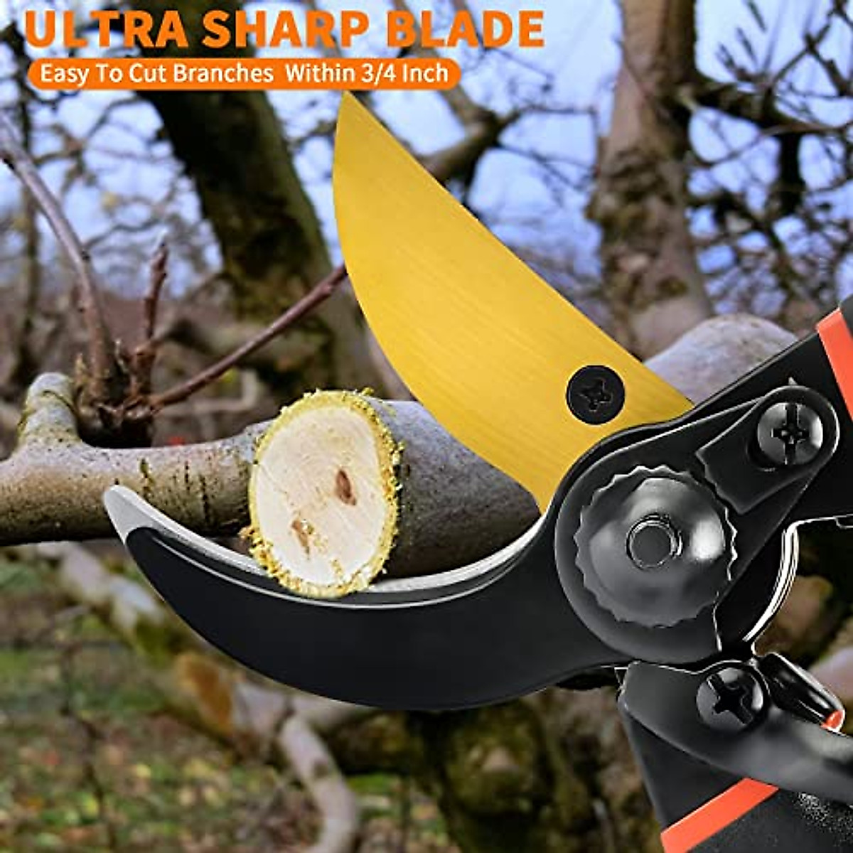 Pruning Shears for Gardening,Heavy Duty/Ultra Sharp Professional Bypass Hand Pruners-Garden Shears