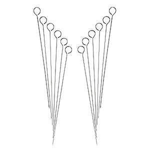 Stainless Steel Shish Kabob Flat Barbecue Grilling Skewers - 12" Flat Kebab Sticks Grill Tools BBQ Accessories (12 Pack)