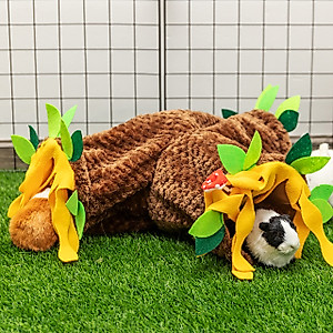 ORZECHKO Guinea Pig Hideout - 3 Way Collapsible Small Animal Tunnel Tubes Toy for Rat Hamster Guinea Pig Hedgehog Chinchilla Lizard Baby Rabbit - Playing Sleeping Resting Guinea Pig Cage Accessories