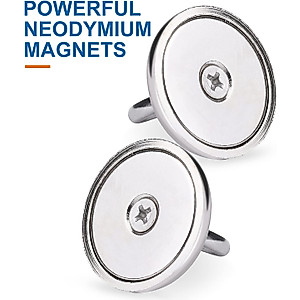 E BAVITE Magnetic Hooks, 100 LB（45KG） Heavy Duty Neodymium Magnet Hooks with Countersunk Hole Eyebolt, Perfect for Home, Kitchen, Workplace, Office and Garage, 20 Packs