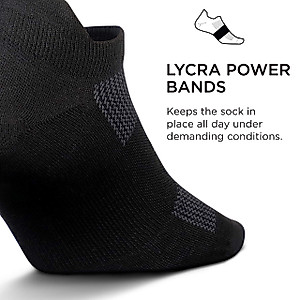 Feetures High Performance Ultra Light Ankle Sock - No Show Socks for Women & Men with Heel Tab - Black, M (1 Pair)