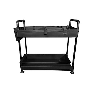 Volonko Under Sink Organizer, Pull-out Large Capacity Under Bathroom and Kitchen Cabinet Storage Drawer Organizer with Hooks, Multi-purpose Under Sink Shelf Organizer