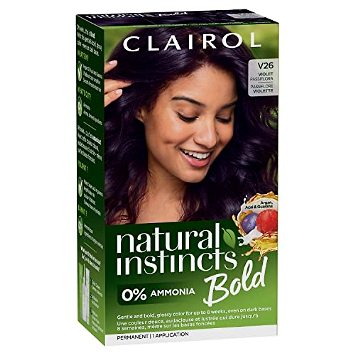 Natural Instincts Bold Permanent Hair Dye, V26 Violet Passiflora Hair Color, Pack of 1