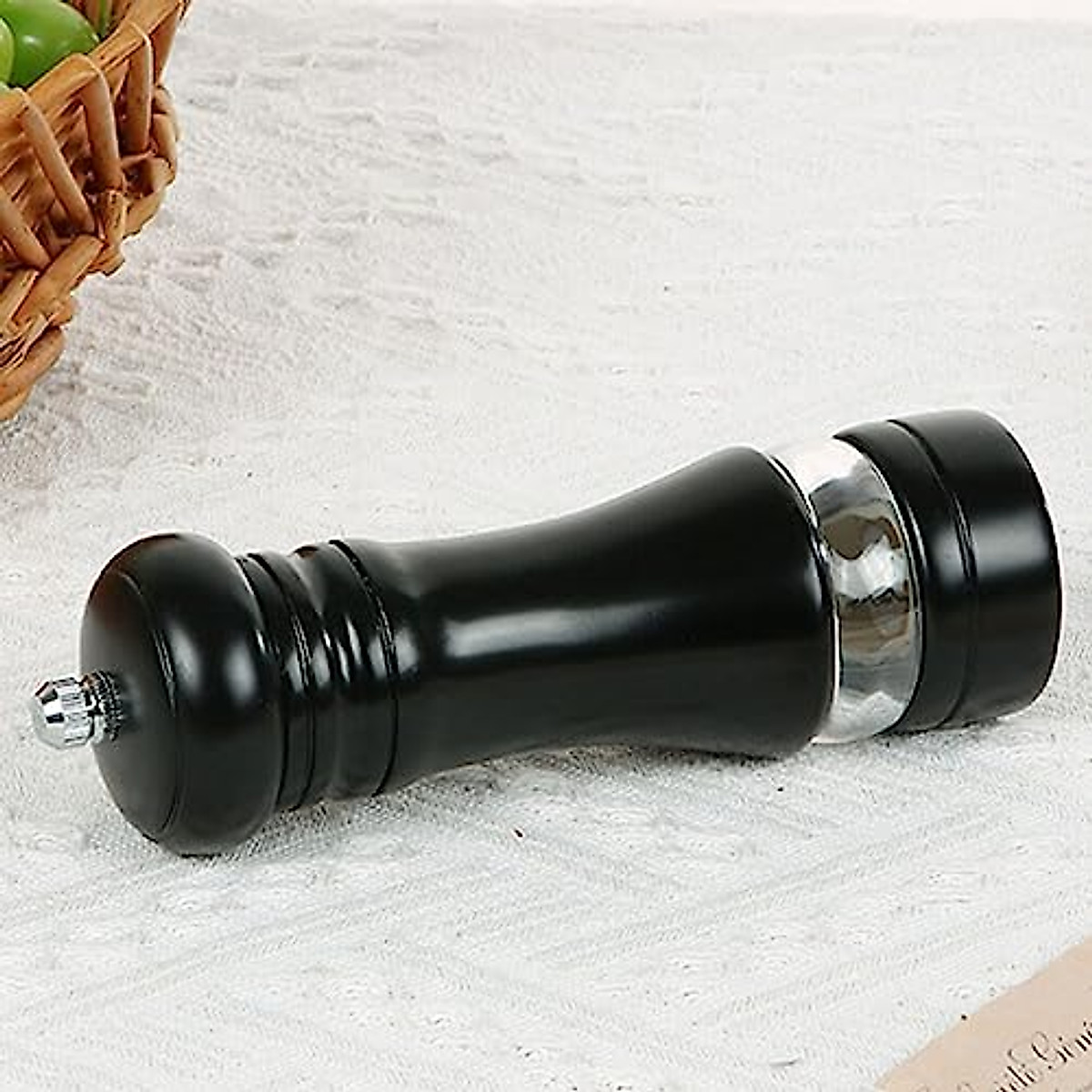 UPKOCH Wood Salt and Pepper Mill Manual Pepper Shakers Refillable Spices with Adjustable Coarseness Hand Grind Peppercorns Grinding Tool for Coffee Bean Black