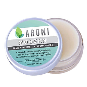 Aromi Modern Solid Perfume | Earthy Fragrance, Rosemary, Eucalyptus, & Ylang Ylang Scent, Vegan, Cruelty-free, Travel, Wax, Women’s Gift, Handmade (Modern)