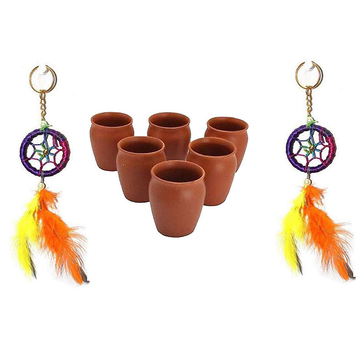 Odishabazaar Terracotta(Real Mitti) Unglazed Clay Mud Tea Cup - Set Of 6 using for Tea And Coffee