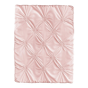 Sweet Jojo Designs Solid Color Blush Pink Shabby Chic Harper Baby Girl Crib Bedding Set 4 pieces