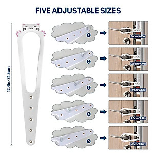 2 Pack Cat Door Holder Latch & Cat Door Stopper. 5 Adjustable Door Strap for Cats to Dog Alternative to Keep Dogs Out of Cat Litter Boxes and Food.No Cut Cat Door Interior Door
