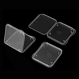 SD Card Holder, WOVTE Plastic SD MMC SDHC PRO Duo Memory Card case Holder Jewelery Case Transparent White Pack of 20