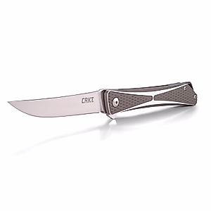 COLUMBIA RIVER KNIFE & TOOL Crossbones EDC Folding Pocket Knife: Gentleman's Knife, Everyday Carry, Satin Blade, IKBS Ball Bearing Pivot, Liner Lock, Brushed Aluminum Handle, Deep Carry Pocket Clip 7530