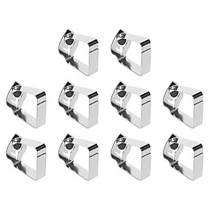 HYEIUIRA 10Pcs Tablecloth Clips Stainless Steel Leaf Style Anti Slip Multi Function Table Cloth Holders for Family Party Cafe (Silver)
