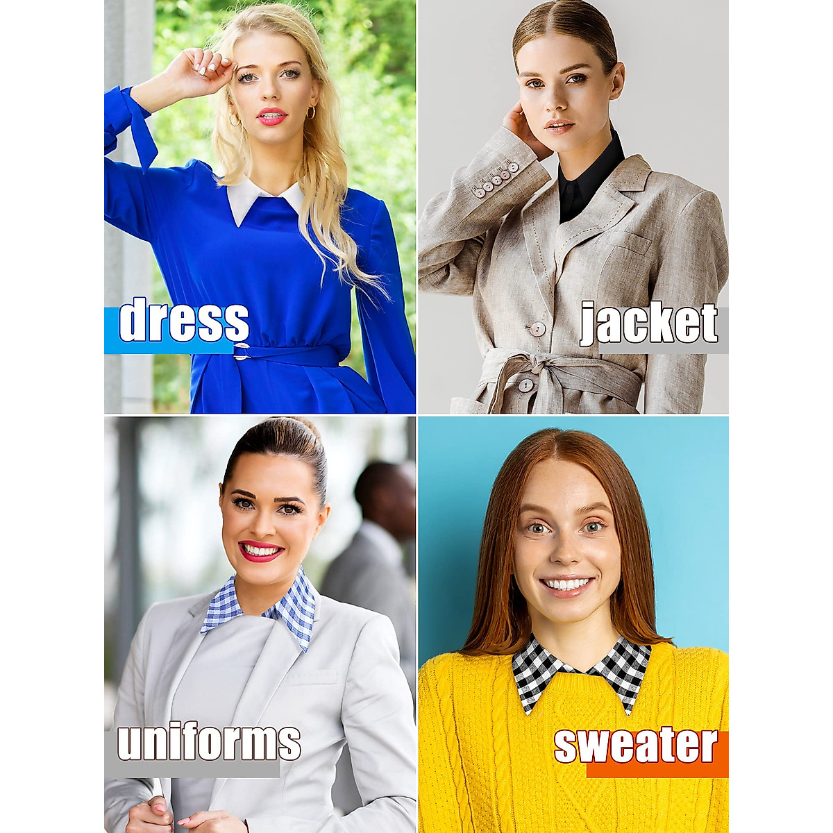 8 Pieces Detachable Fake Collar Winter Faux Dickey Collar for Women Half Shirt Blouse False Collar Top for Women Girls Outfits Sweater