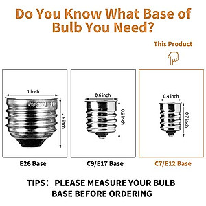 G40 Led Replacement Light Bulbs 1W Shatterproof Globe Bulb Fits E12 or C7 Candelabra Screw Base Sockets, 1.5 Inch Dimmable Light Bulbs for Indoor Outdoor Patio Decor, 2200K, Warm White, 25 Pack