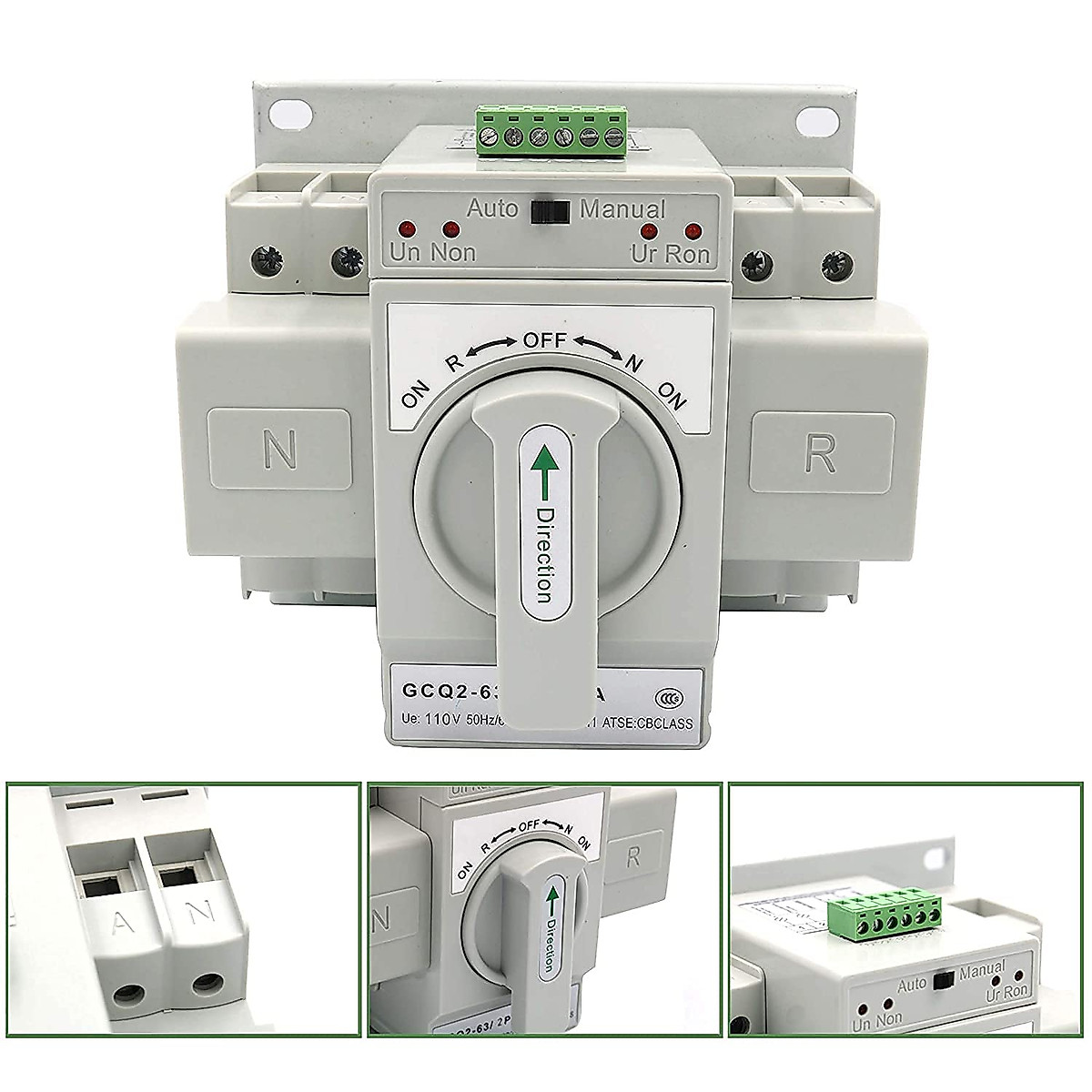 110V 63A Automatic Transfer Switch Dual Power Generator Changeover Switch Self Cast Conversion (2P)