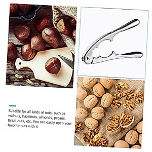 KICHOUSE 1pc Nutcrackers Stainless Steel Multifunctional Peeler Pistachios Nuts Multitools Nut Peeler Seafood Tools Set Crab Crackers Pecan Opener Kitchen Gadget Handheld Nut Opener Pliers