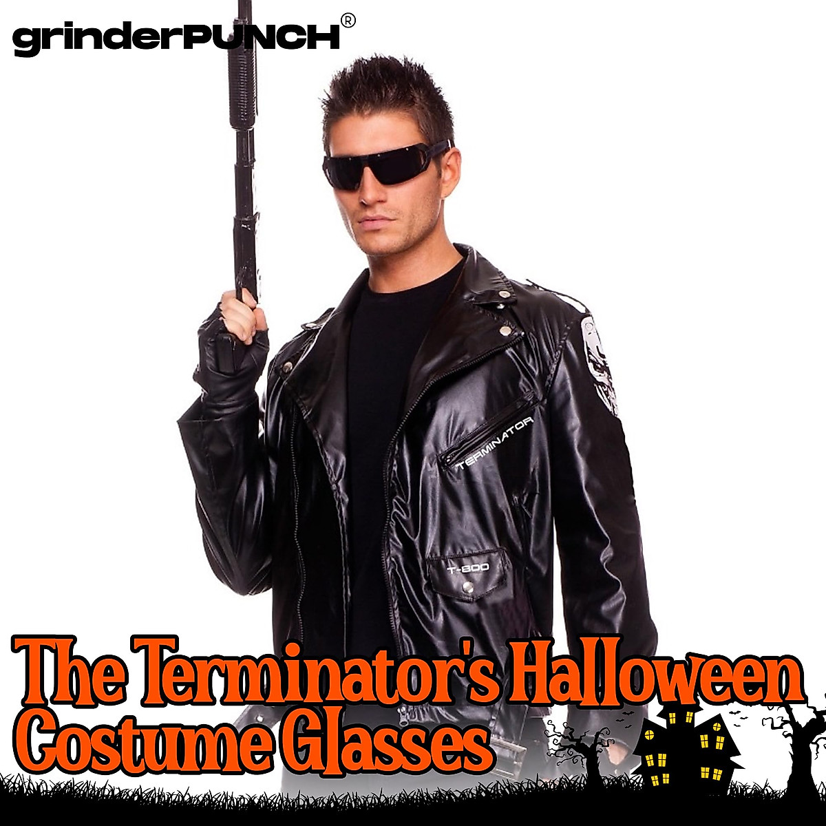 grinderPUNCH Mens Black Super Dark Sunglasses - Slim Wrap Around Gangster Style (Matte Black)