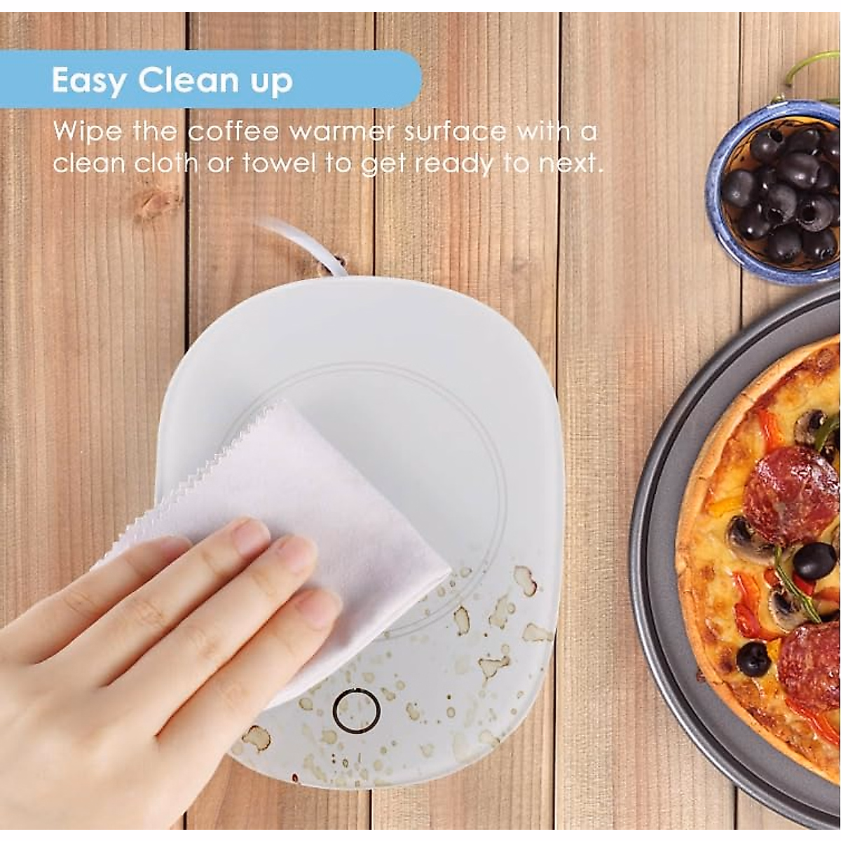 Coffee Mug Warmer Automatic Shut Off, Safely Cup Warmer for Coffee, Milk, Tea, Water, Beverage Warmers with Touch Screen Switch for Office/Home