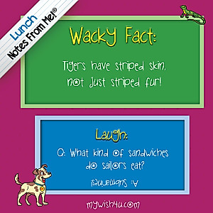 Notes From Me! 101 Tear-Off Lunch Box Notes for Kids, Wacky Facts & Laughs, Fun & Educational, Inspirational, Motivational, Thinking of You, Back to School Essential, Bored Kids Activity, Ages 8+